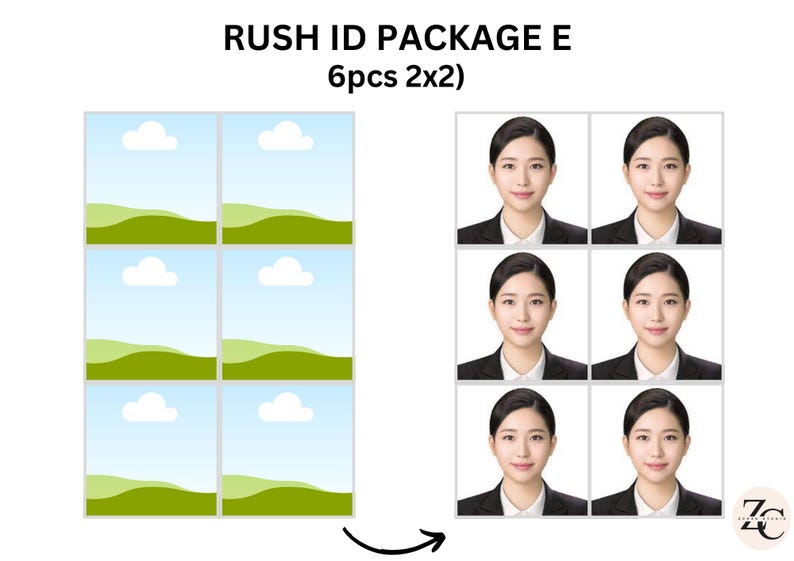 Rush ID Photo Template, 1x1, 2x2, Passport Size - Etsy