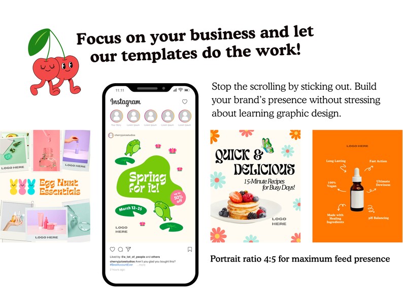 150 Colorful Instagram Post Canva Templates - Bright Instagram Branding ...