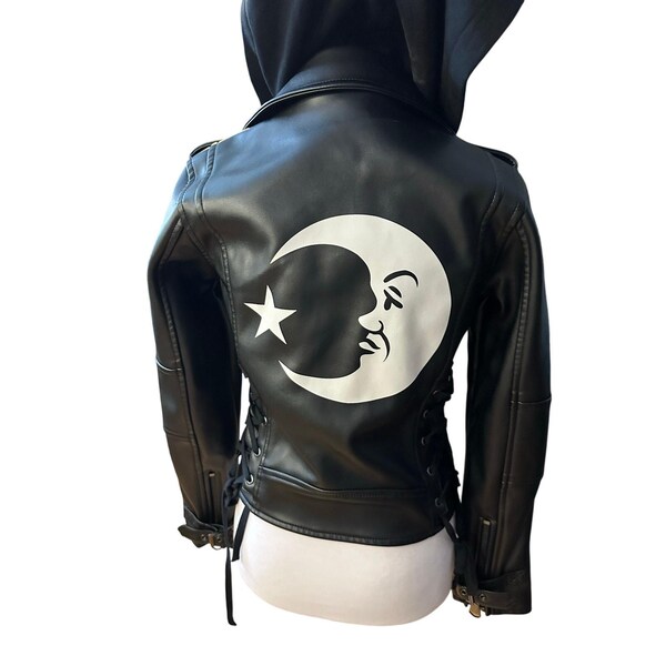 Moon Leather Jacket - Etsy