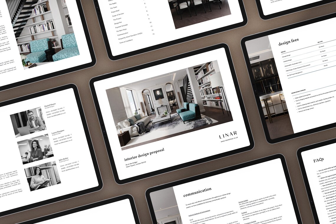 Interior Design Proposal Template for Canva, Instant Download, Editable ...