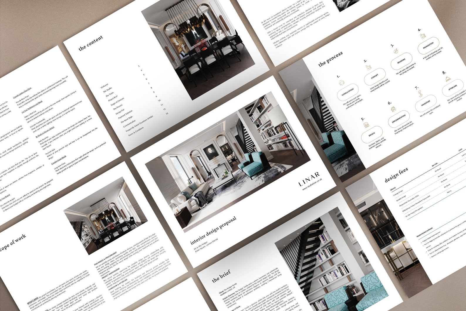 Interior Design Proposal Template for Canva, Instant Download, Editable ...