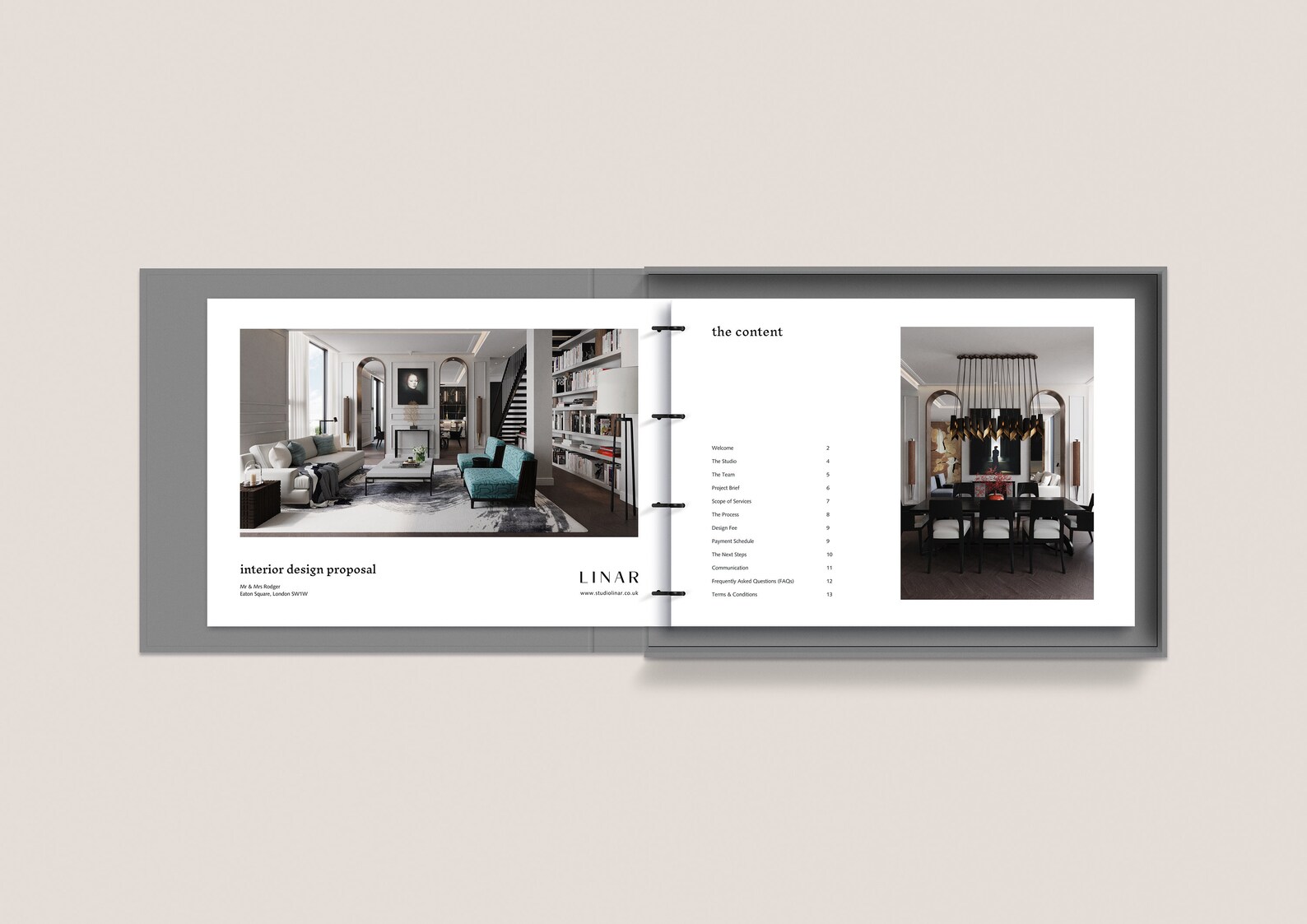 Interior Design Proposal Template for Canva, Instant Download, Editable ...