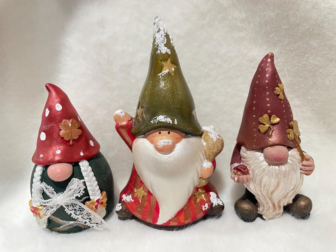 Handmade Plaster Finished / Plaster Santa Claus Ornament / Christmas ...