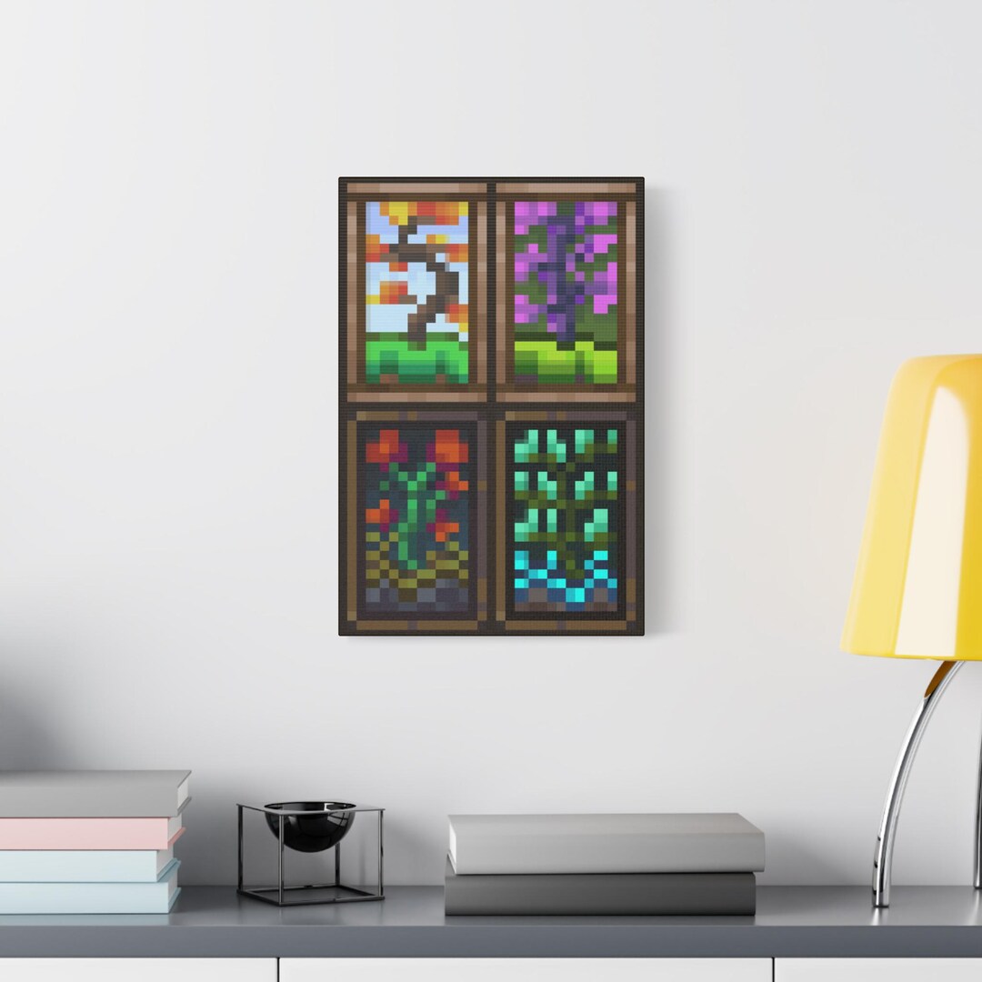 Pixel Art Seasons Plant Art, Canvas Print, Terraria Painting Gamer ...