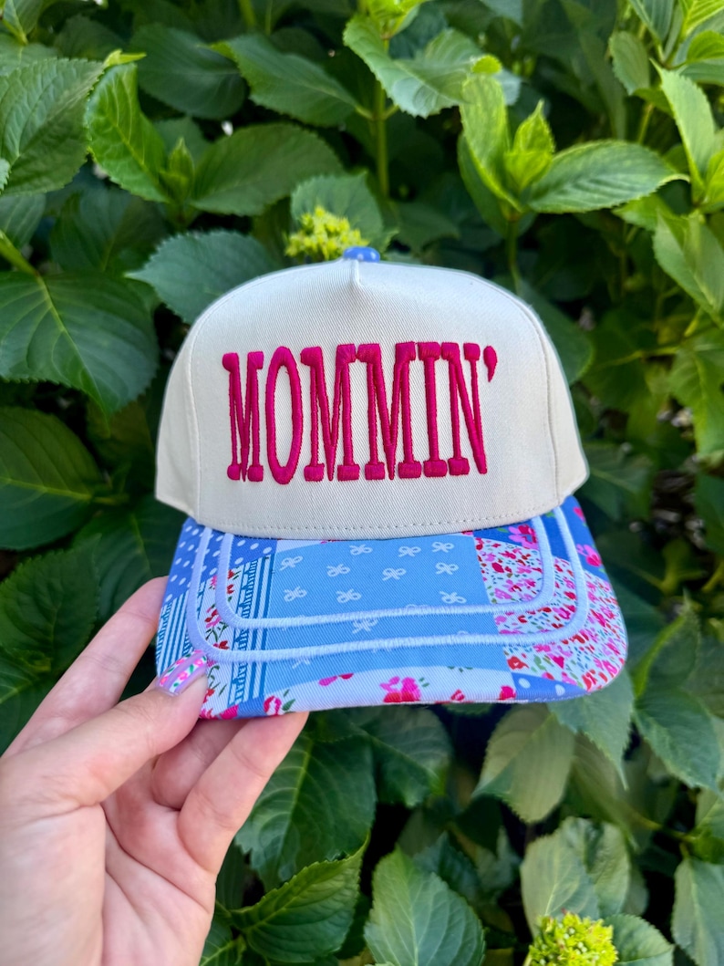 Floral Bill Baseball Hat | God is Good, Mommin' Embroidery - Etsy