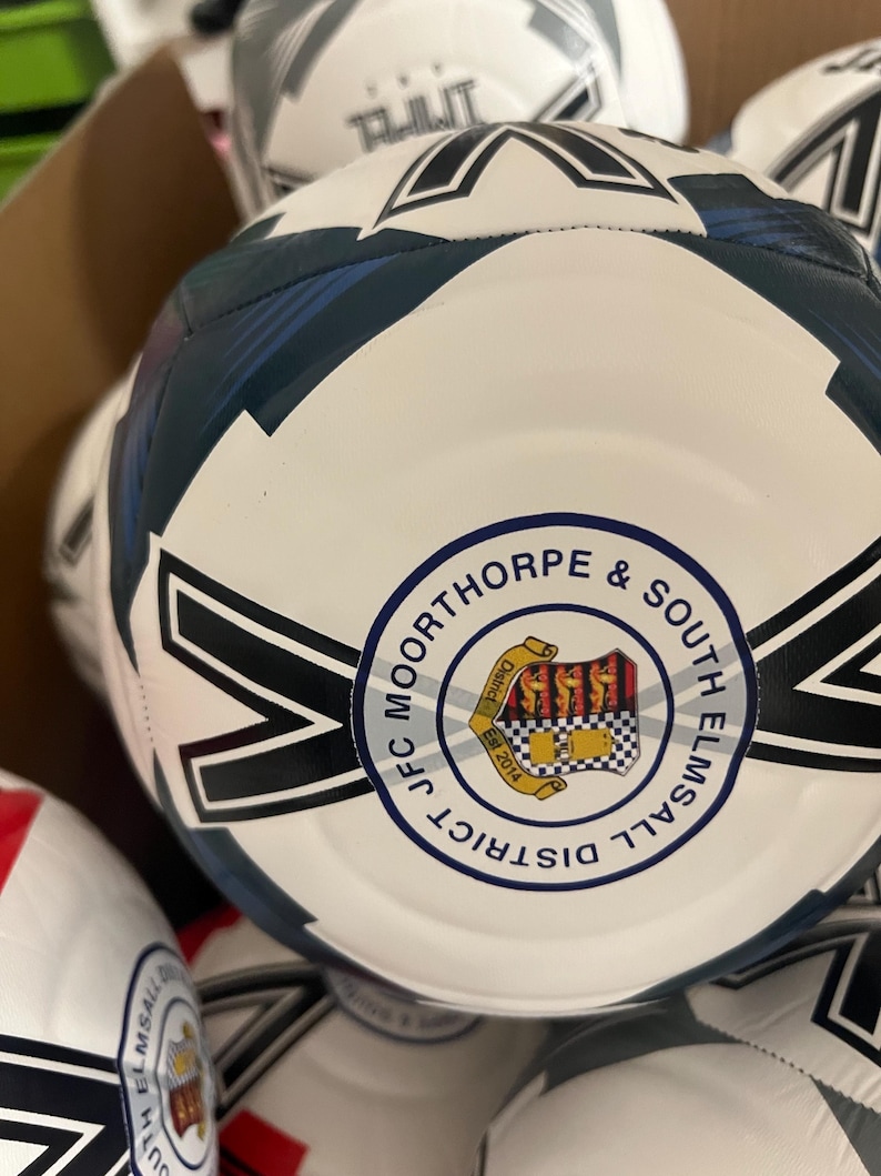 Branded Football, Soccer Ball, Black, Red, Blue and White Footballs ...