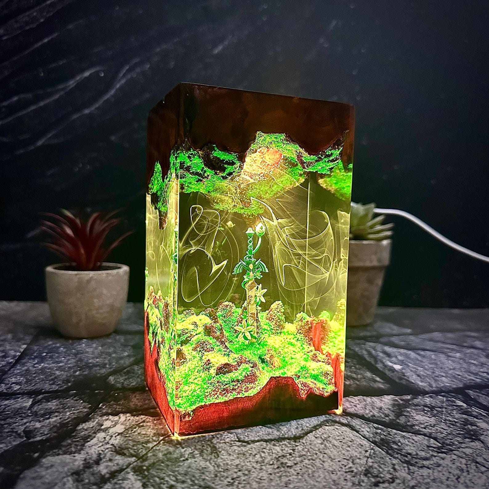 Master Sword Custom Resin Lamp, Wood Lamp, Gift for Gamer, the Legend ...
