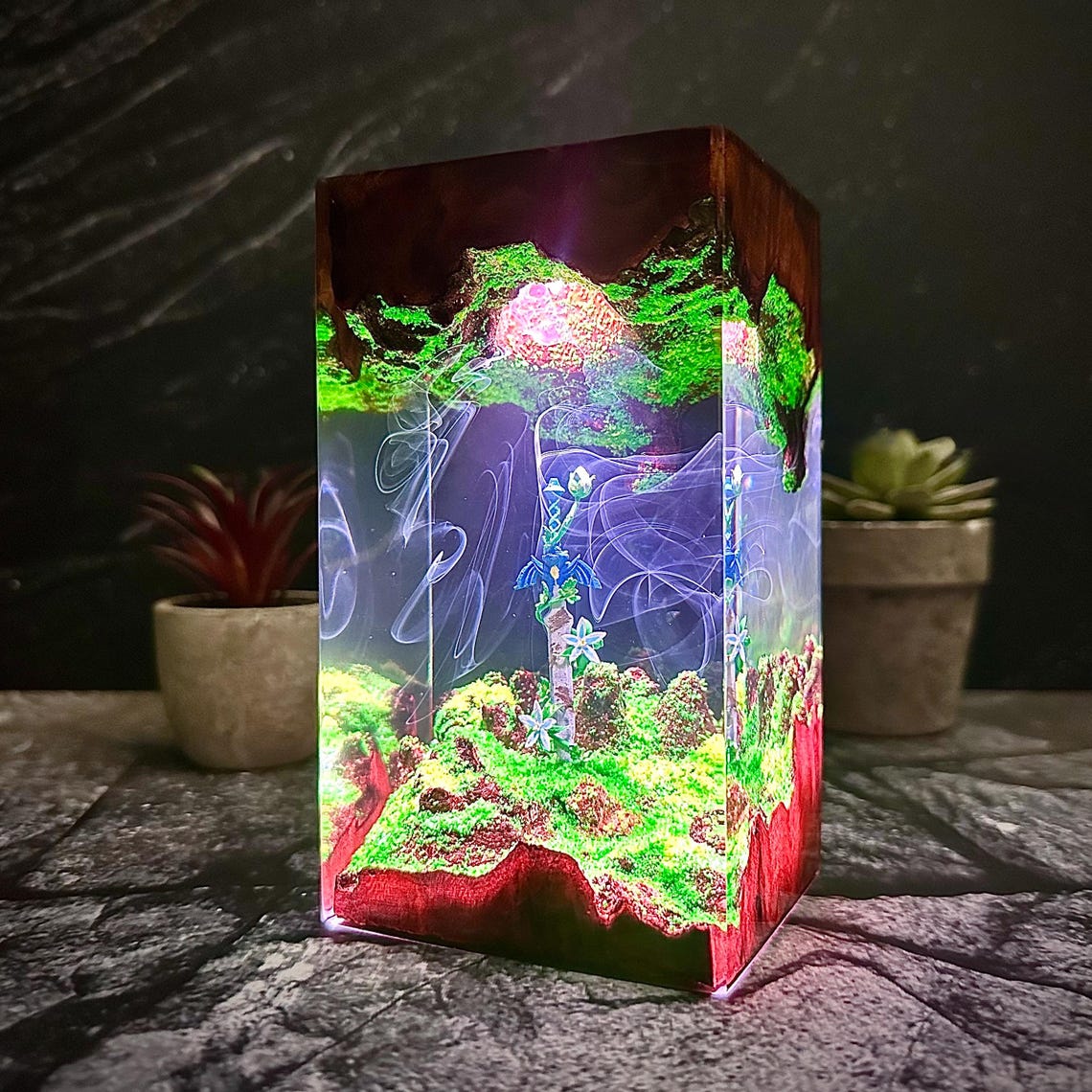 Master Sword Custom Resin Lamp, Wood Lamp, Gift for Gamer, the Legend ...