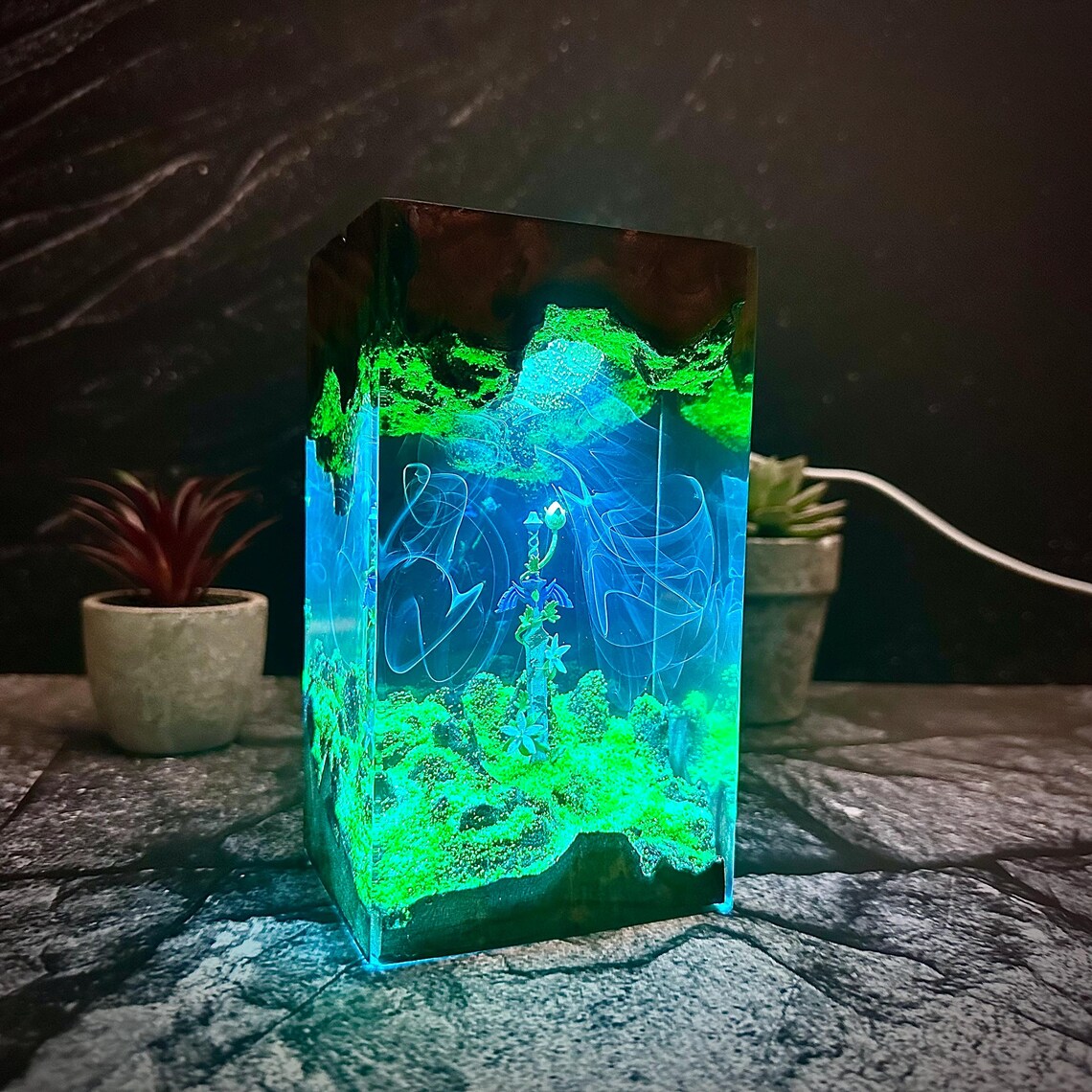 Master Sword Custom Resin Lamp, Wood Lamp, Gift for Gamer, the Legend ...