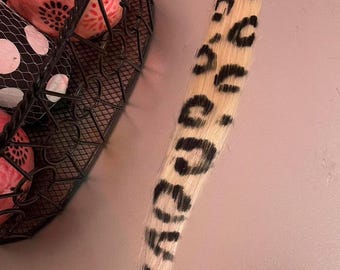 Clip-in 12 Hair Extensions Baby Pink Leopard Print Emo Scene Extension ...