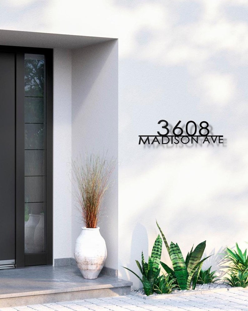 Custom House Name Sign, Last Name Sign, Custom Metal Sign, House Number ...