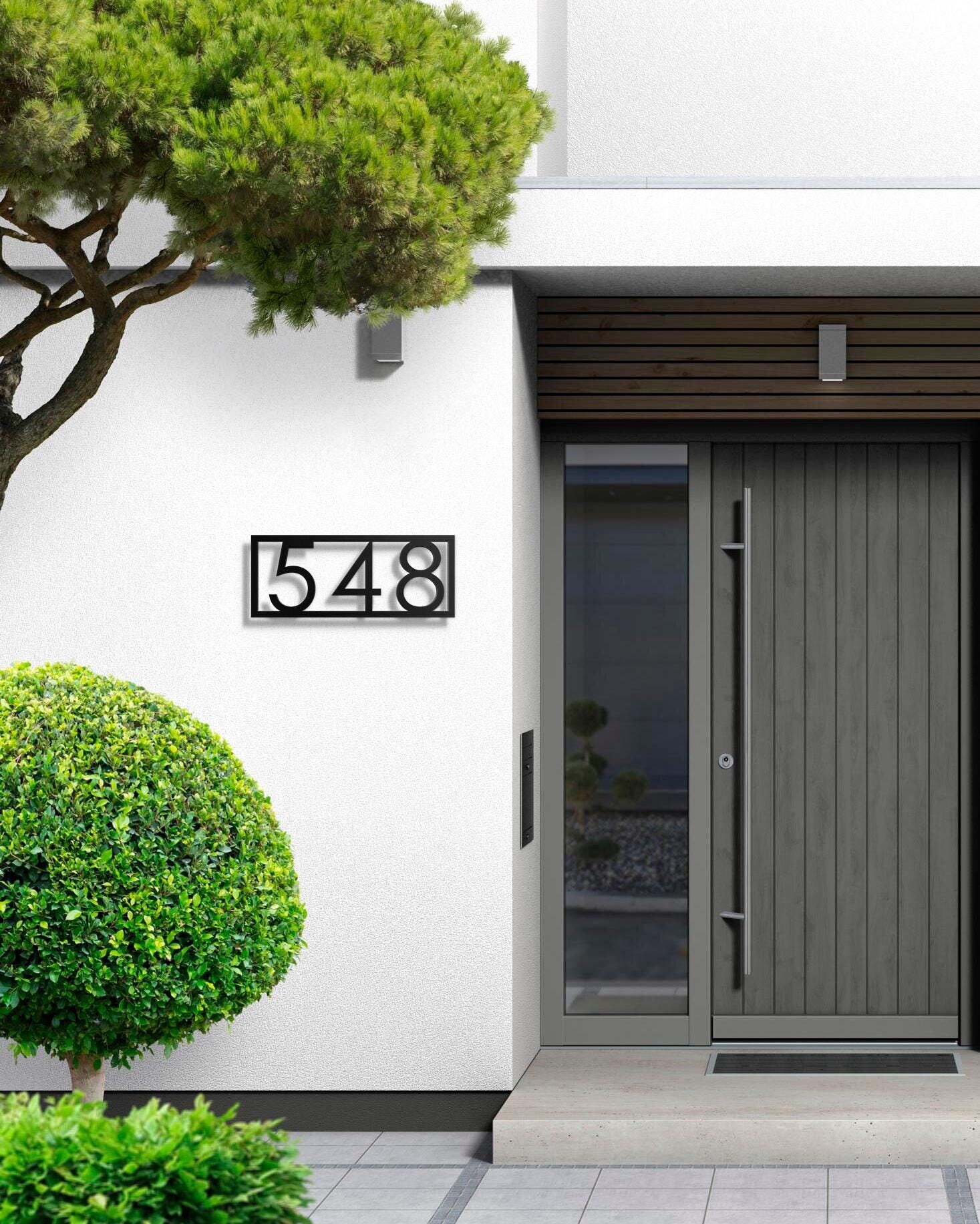 Metal House Numbers, Front Porch Decor, House Number Plaque, Address ...