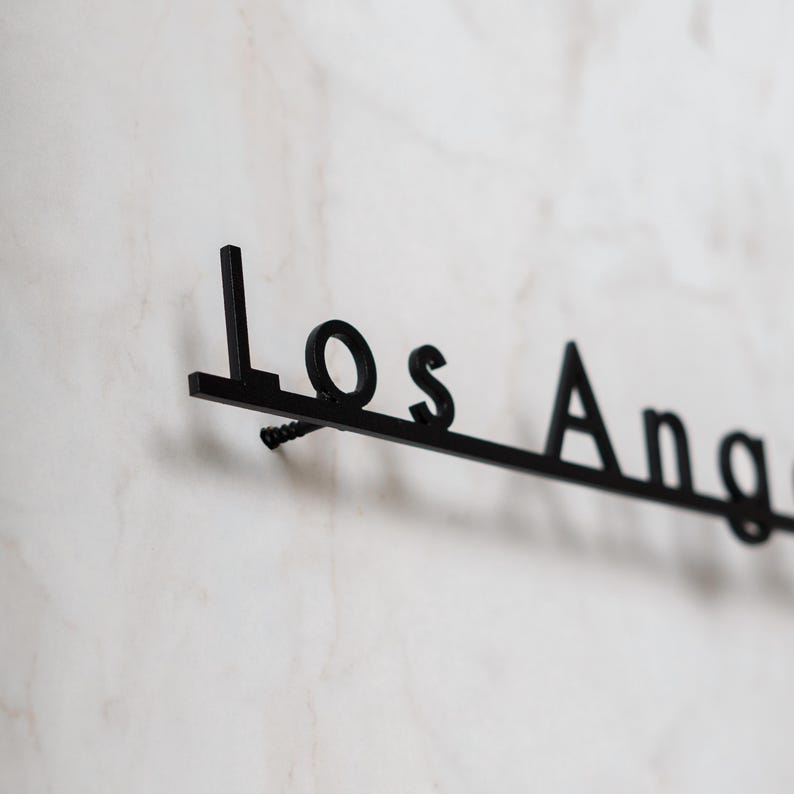 Modern Metal House Number Sign, Personalized Sign, House Name Plate ...