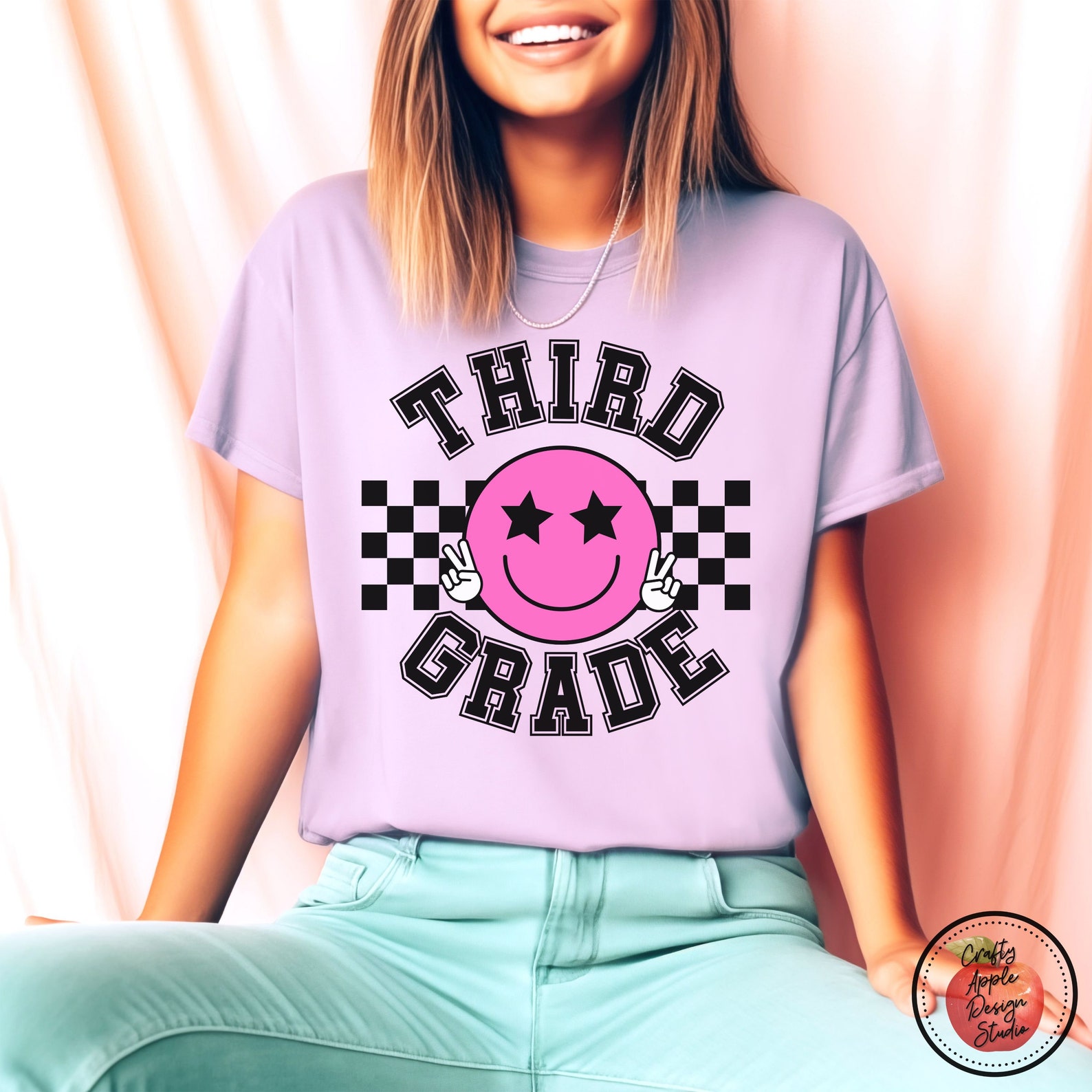 Third Grade Teacher Checkered Retro Shirt PNG, Back to School PNG, 3rd ...