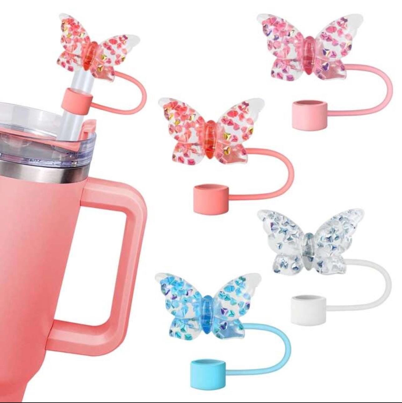 Butterfly Straw Cap Straw Topper, Personalized Straw Topper, Straw Hat ...