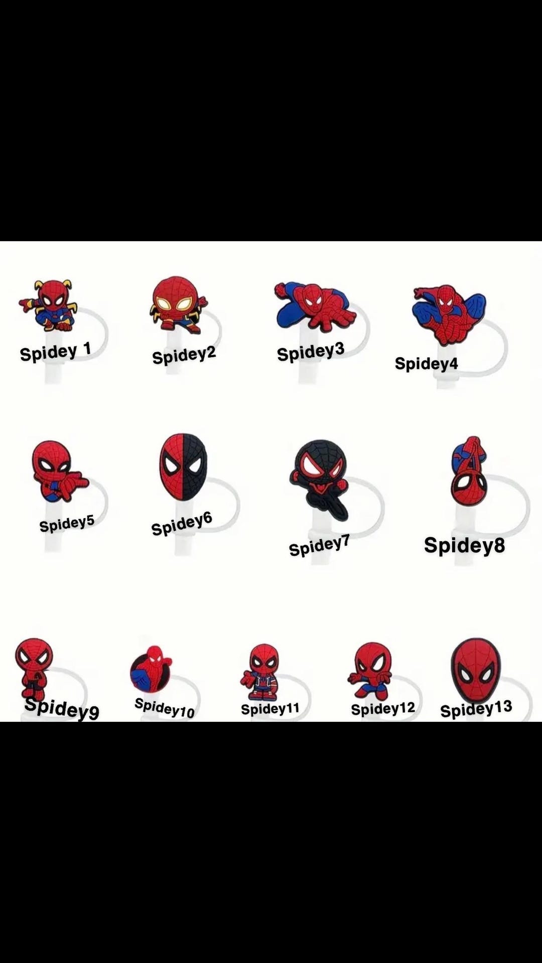 Spider-man Straw Topper - Etsy