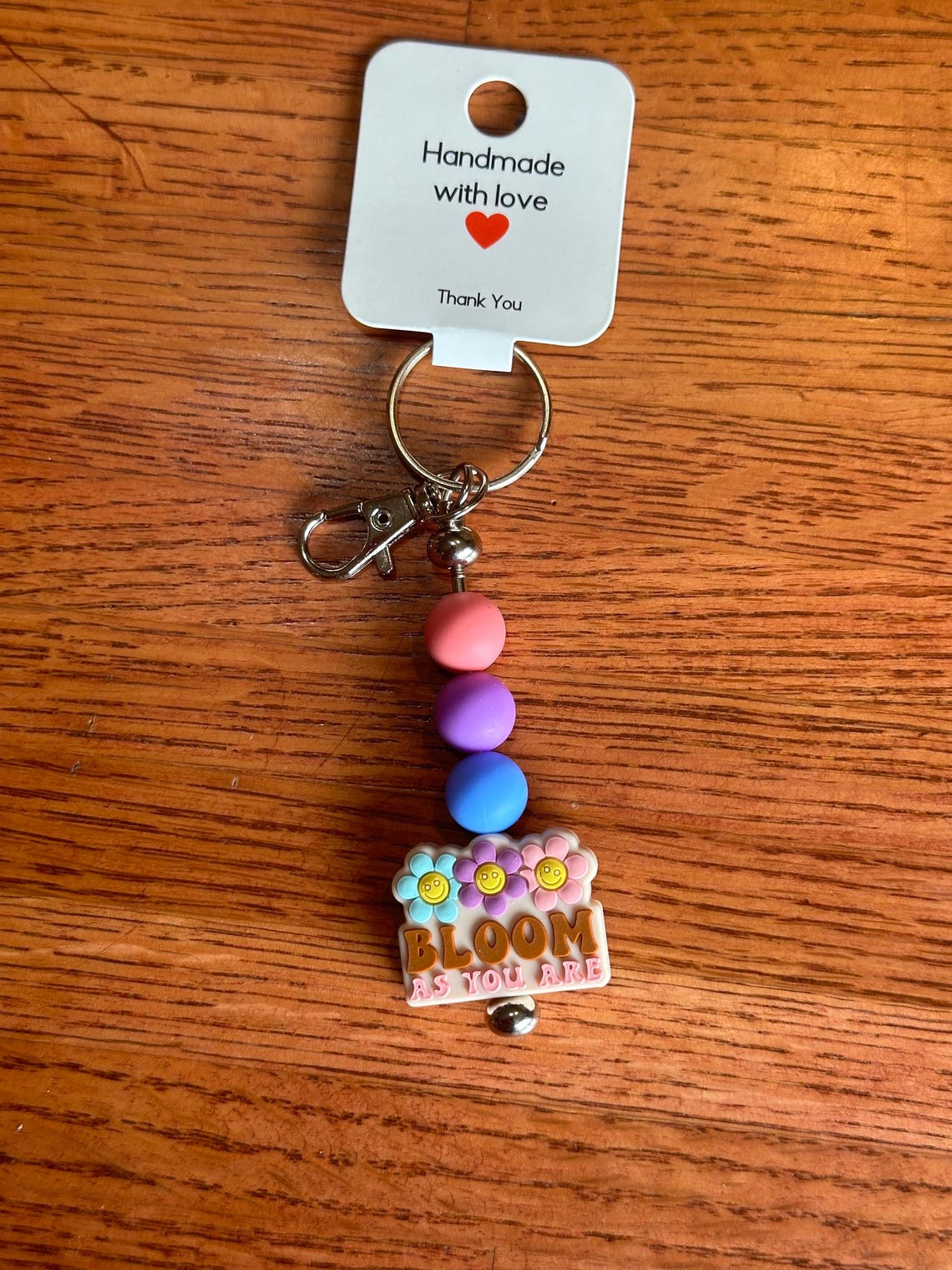 Bloom Beaded Keychain - Etsy