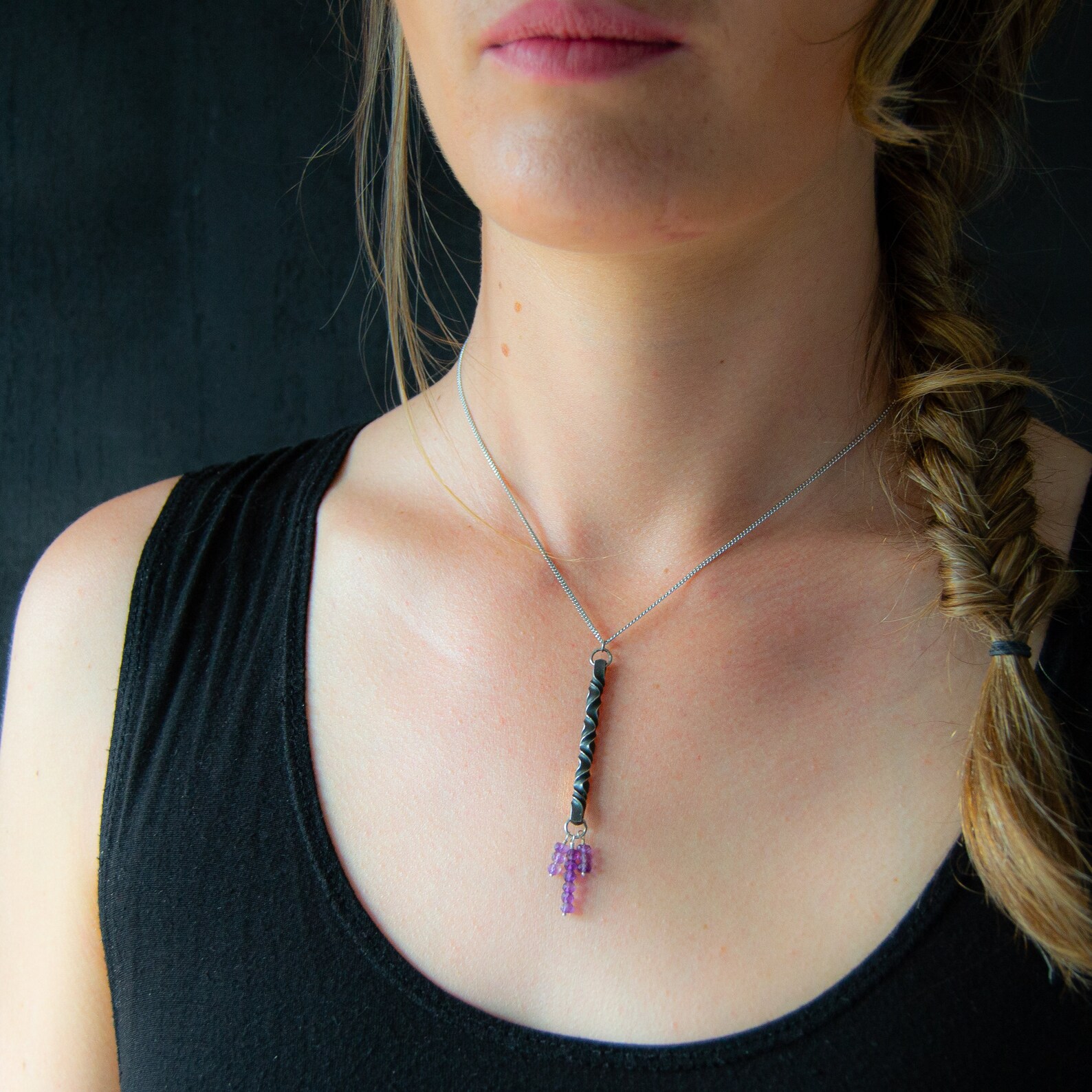 Iron and amethyst jewelry set 6th anniversary gift for wife | Etsy