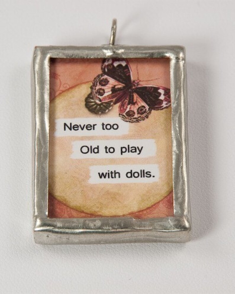 Don't Touch My Doll - Altered Art Soldered Glass Pendant - Etsy