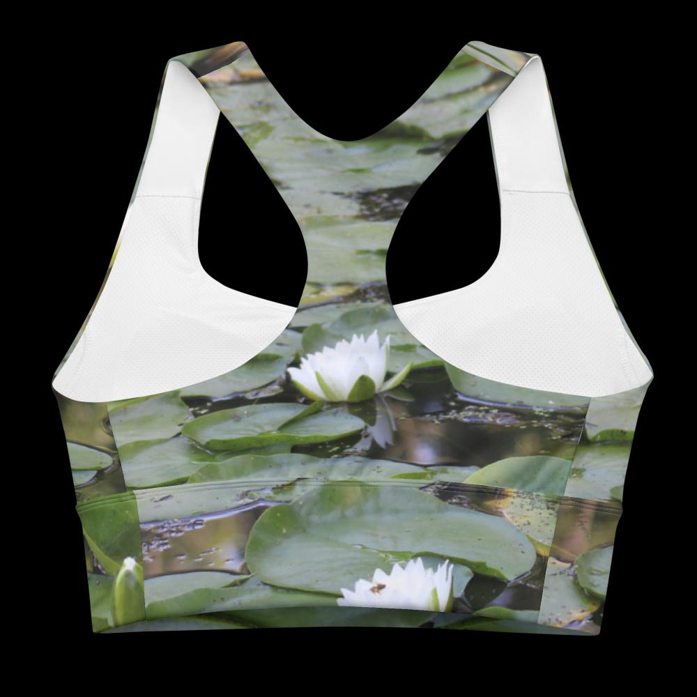 White Lotus Pond Recycled Longline Sports Bra With Amber Love's Photos ...