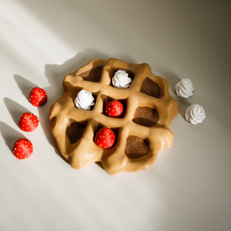 Waffle Tic Tac Toe Board | 3D Printed | Cute Board Game | Cute Toy - Etsy