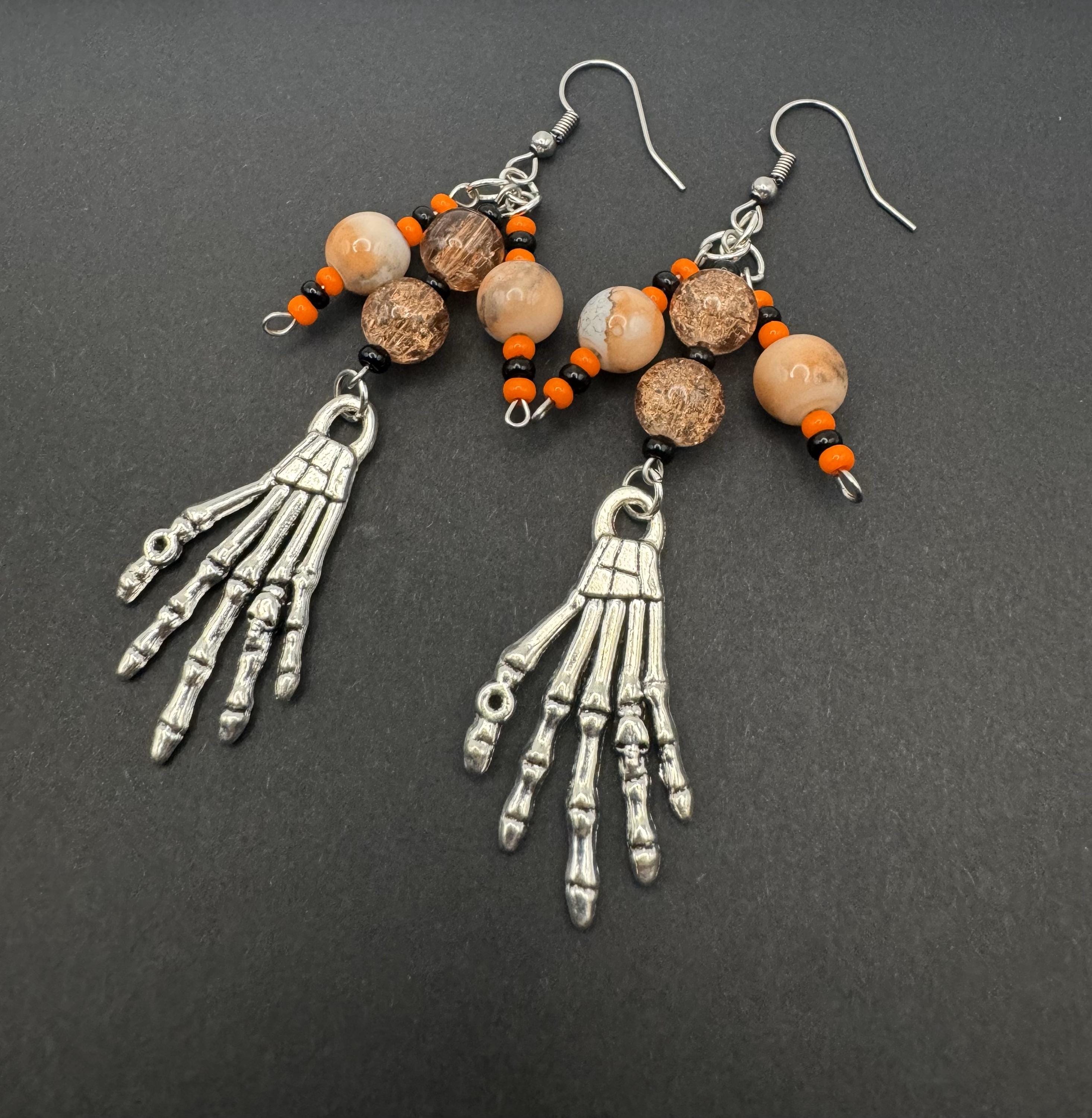 Skeleton Hand Dangle Earrings: Stainless Steel Halloween Accessory - Etsy