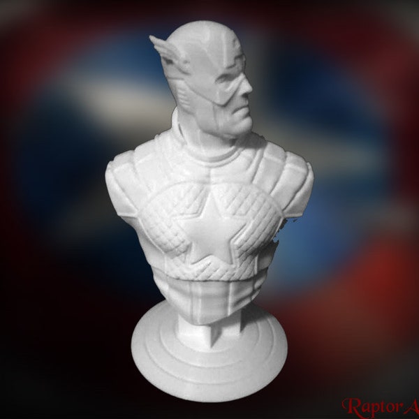 Captain America 3d Printed Bust - Etsy