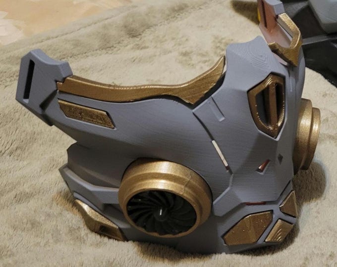Cyberpunk 3d Printed Mask Painted - Etsy