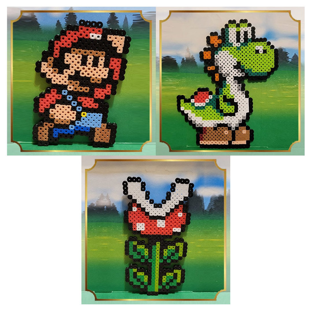Mario Brothers Perler Art Yoshi Piranha Plant - Etsy