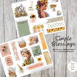 Simple Blessings Bible Journaling Sticker Kit, Faith Journal Kit ...