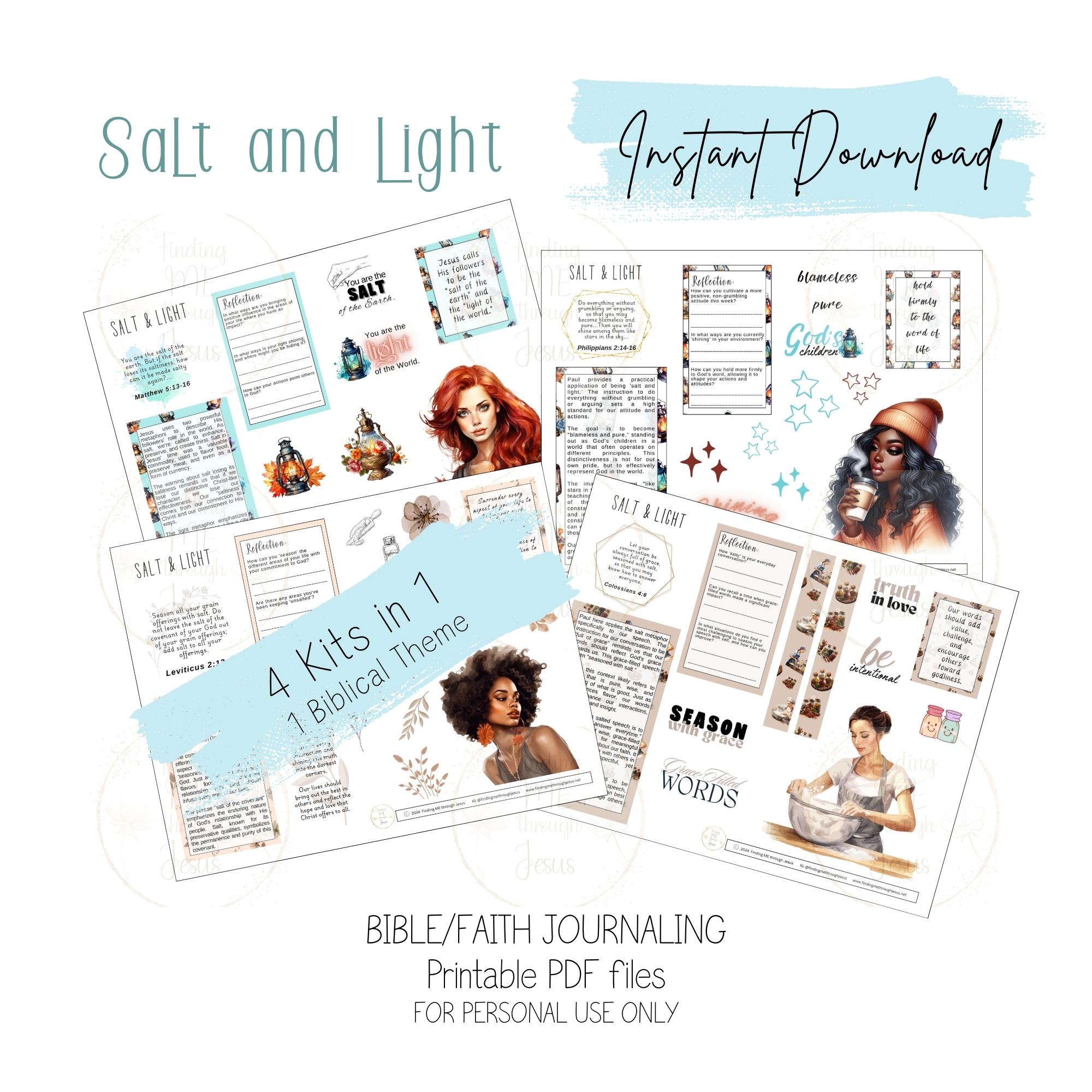 Salt & Light Bible Journaling Stickers, Bible Journaling Printables ...