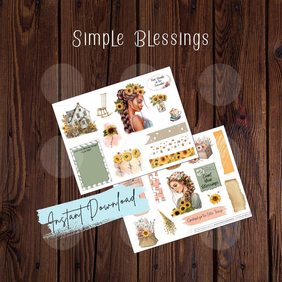 Blessings Bible Journaling Kit, Printable Bible Sticker Set, Faith ...