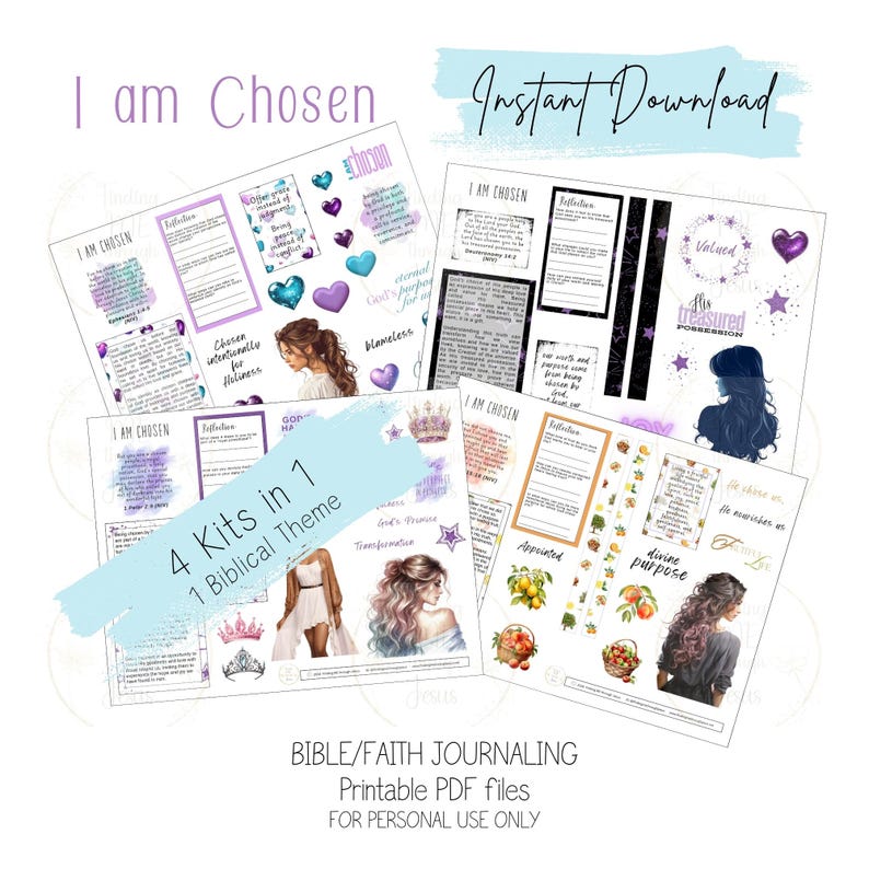 I Am Chosen Printable Bible Journaling Stickers, Printable Stickers ...