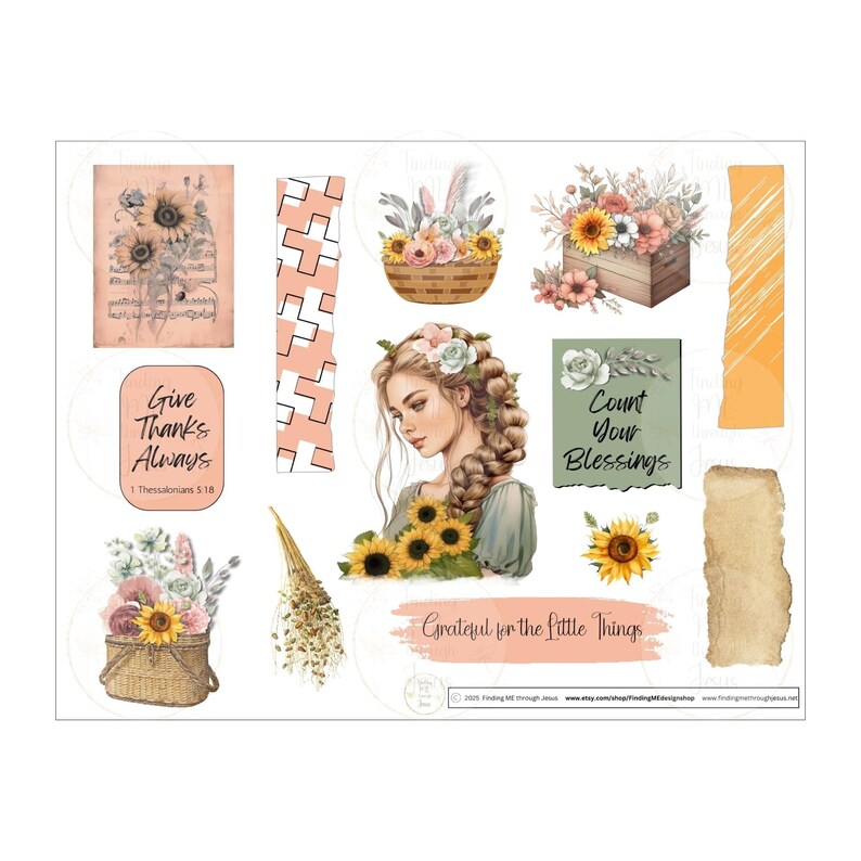 Simple Blessings Bible Journaling Stickers, Printable Bible Journaling ...