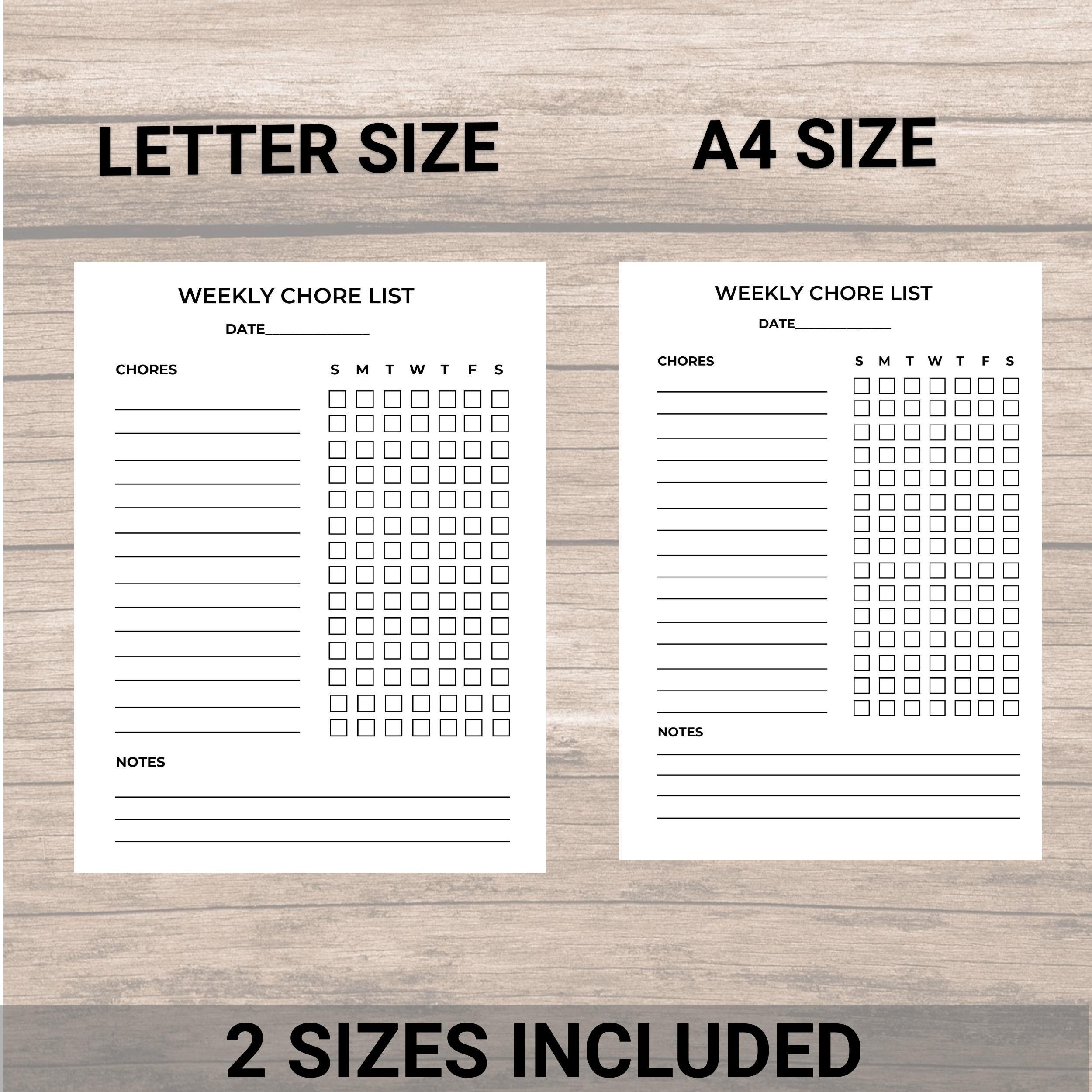 Editable Weekly Chore Chart, Kids Daily Routine Checklist, Kids Chore ...