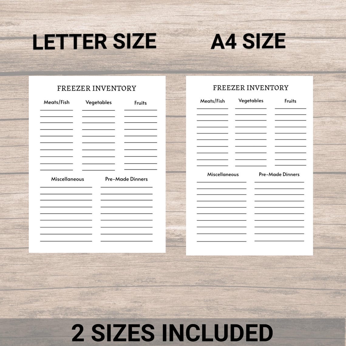 Freezer Inventory Tracker, Printable Food List, Pantry Inventory ...