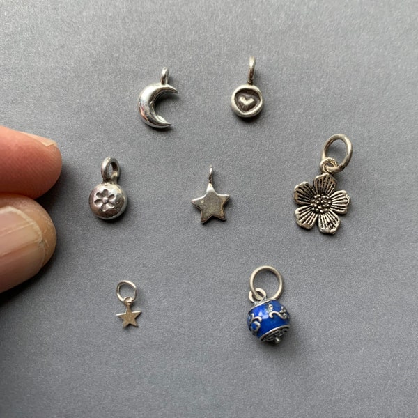 Tiny Silver Charms - Etsy