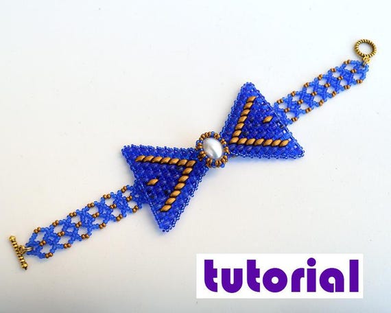 Tutorial: Bow Tie Bracelet and Necklace Bead Weaving Pattern - Etsy