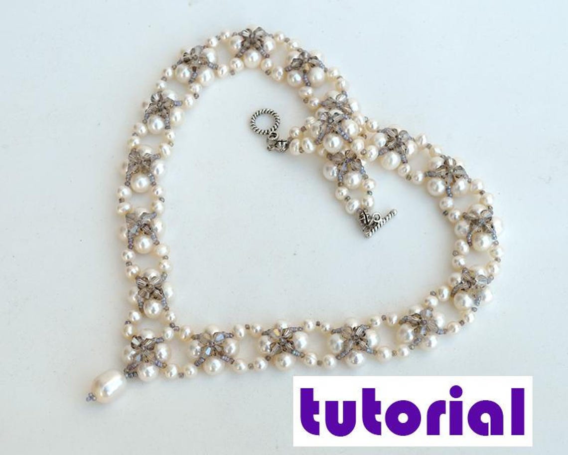 Tutorial: Pearls and Crystals Necklace Bracelet and Earrings - Etsy