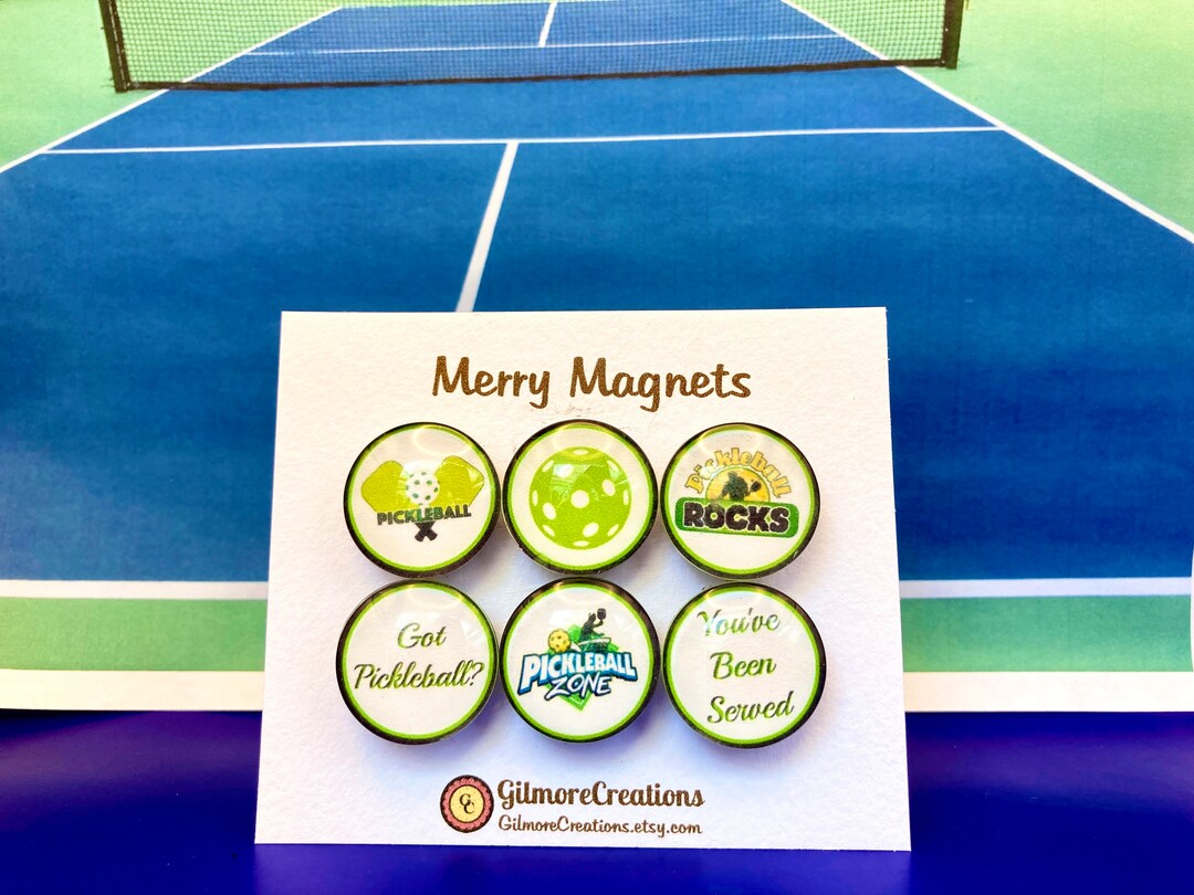 Set of Glass Magnets “pickleball” - Etsy