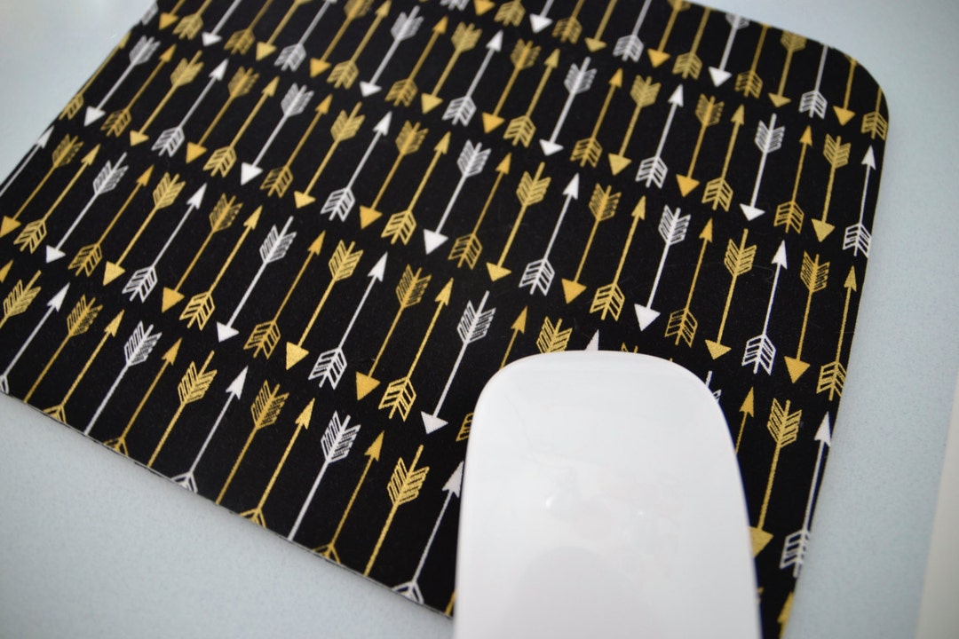 Gold Arrows Mouse Pad: Black Fabric Computer Mousepad - Etsy