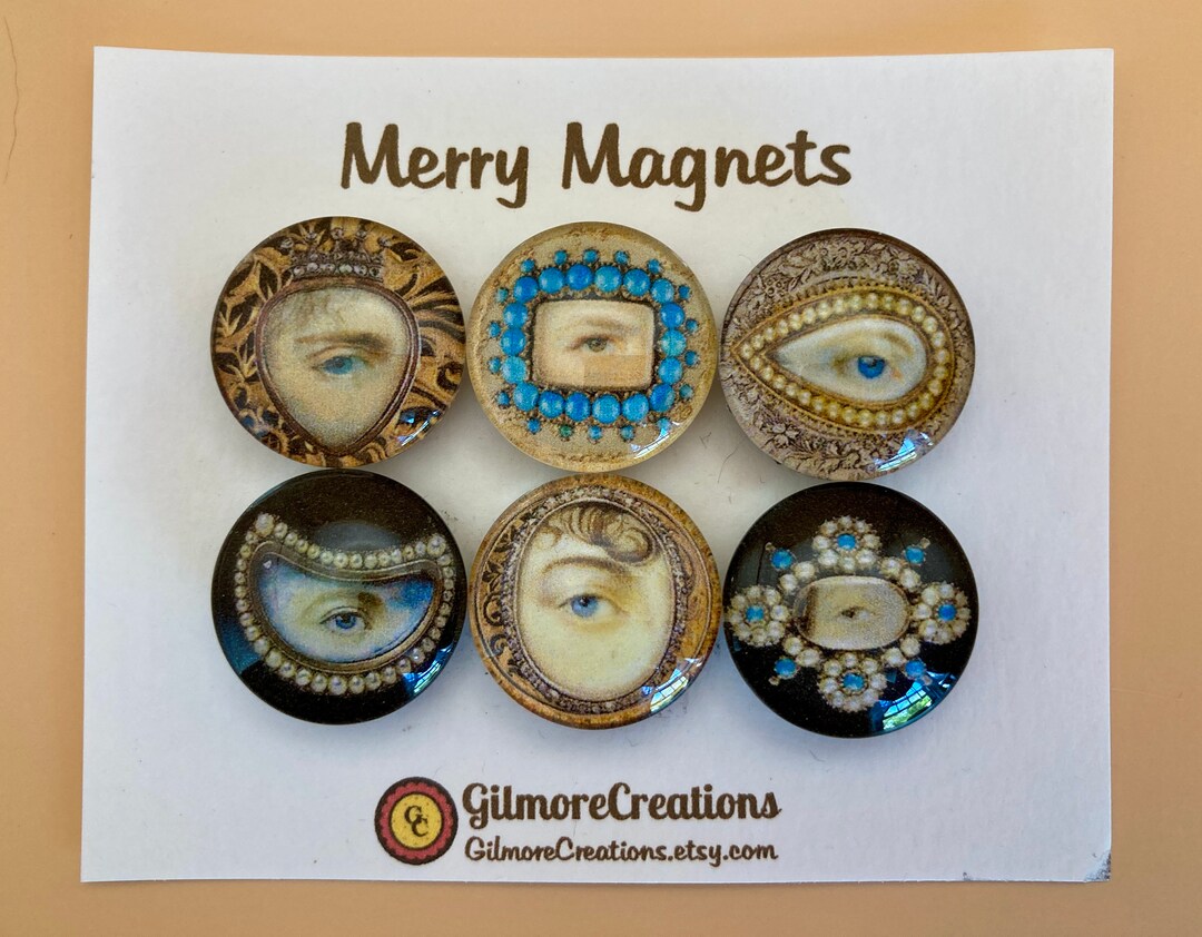 Set of Glass Magnets "victorian and Georgian Lover's Eyes” - Etsy