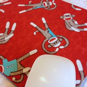 Mouse Pad, Computer Mouse Pad, Fabric Mousepad Sock Monkeys - Etsy