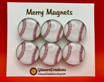 SUPER STRONG! Decorative Baseball Magnets, Set of 8, Neodymium Magnets ...