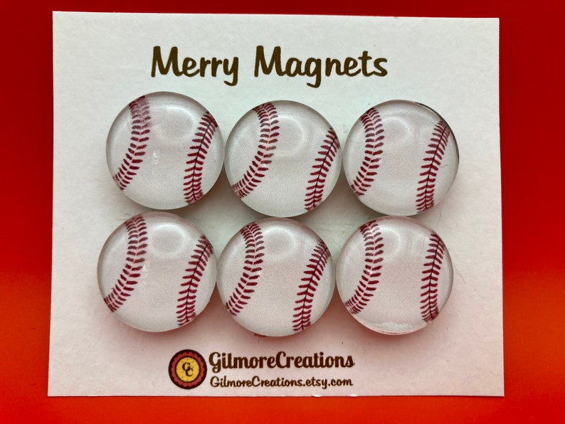 Set of Glass Fridge Magnets baseball - Etsy
