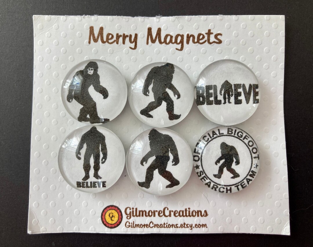 Set of Glass Magnets "believe in Bigfoot” - Etsy