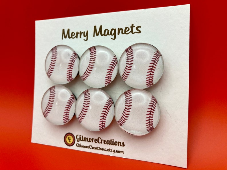 Set of Glass Fridge Magnets baseball - Etsy