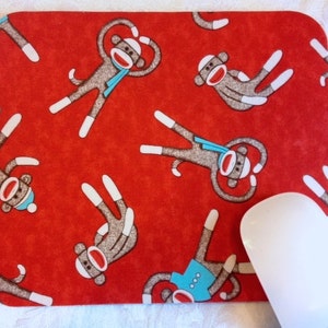 Mouse Pad, Computer Mouse Pad, Fabric Mousepad Sock Monkeys - Etsy