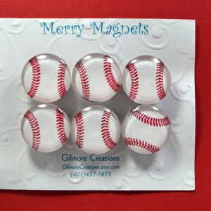 Set of Glass Fridge Magnets baseball | Etsy