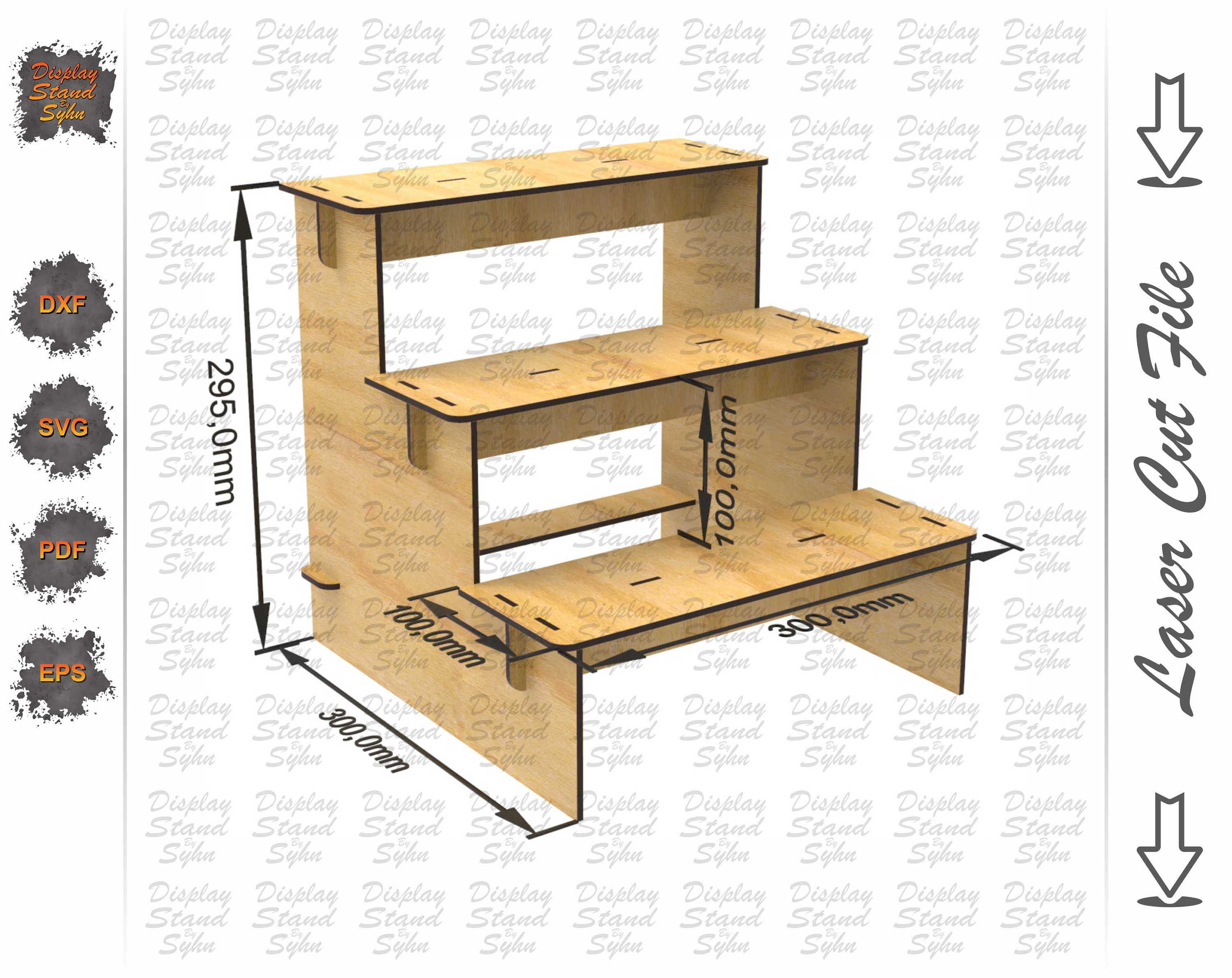 Laser Cut Ladder Stand for Cupcakes SVG, Staggered Bakery Stand DXF ...